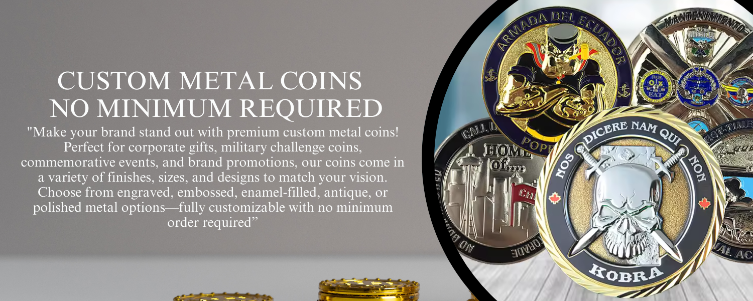 Custom Metal Coins - Premium Engraved & Stamped Designs